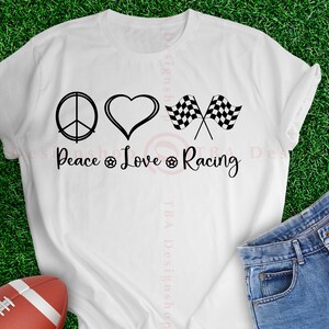 Peace Love Racing Svg, Peace Love Quote Svg, Racing Svg, Dirt Track ...