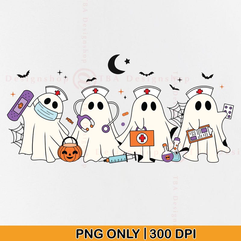 Cute Medical Ghost Cartoon - Etsy