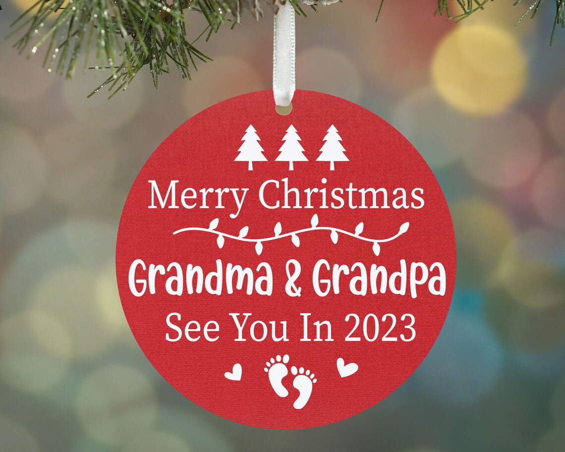 New Parents Ornament SVG Merry Christmas Grandma & Grandpa - Etsy
