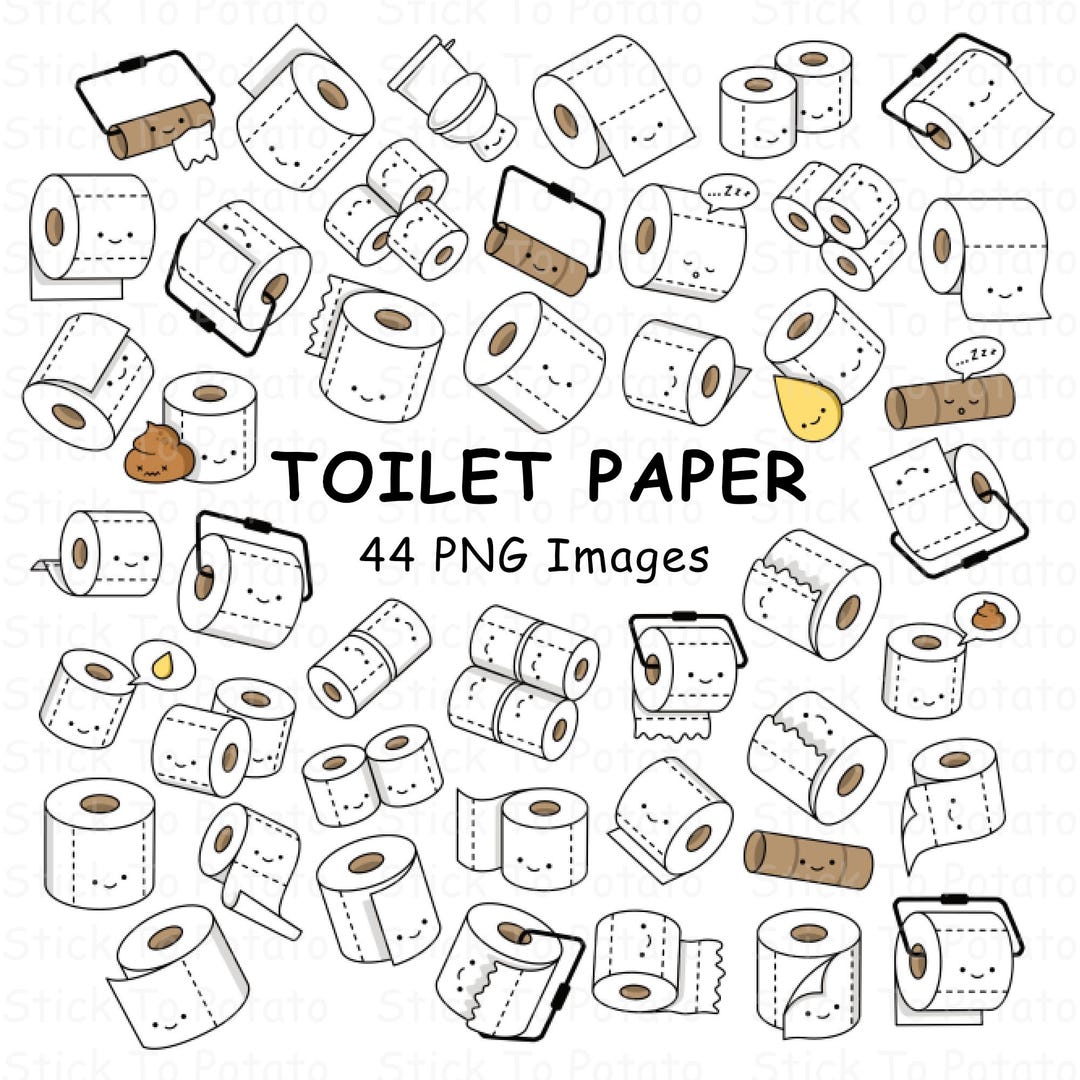CLIPART: Kawaii Toilet Paper Toilet Paper Roll Toilet Tissue Paper Poop ...