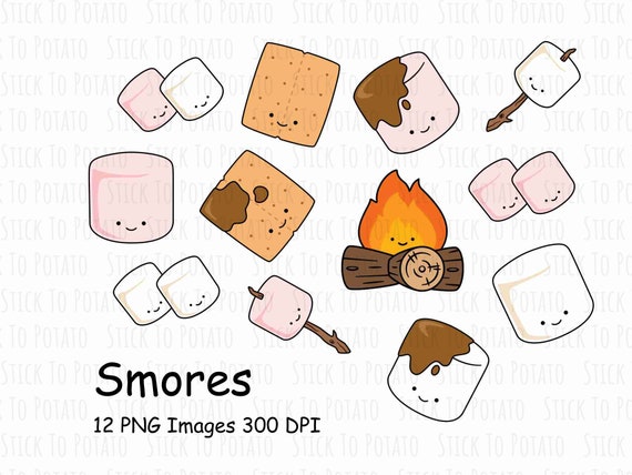 CLIPART: smores clipart kawaii smores clipart kawaii | Etsy