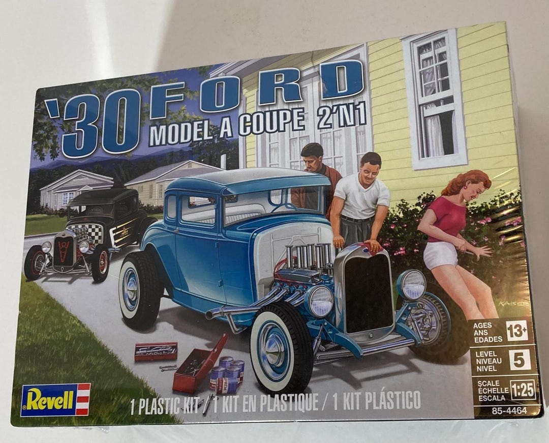 Complete Sealed Box Revell 1/25 Plastic Model Car Kit of a '30 Ford ...