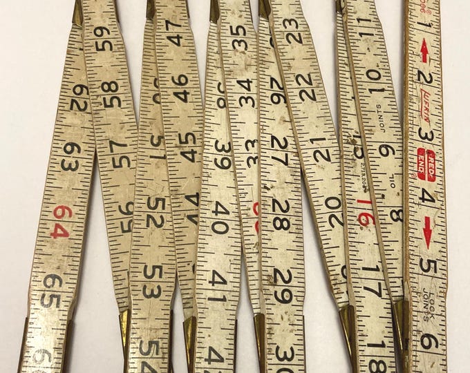 Vintage Red End 6 FT Lufkin Folding Measuring Stick Ruler Device - Used ...