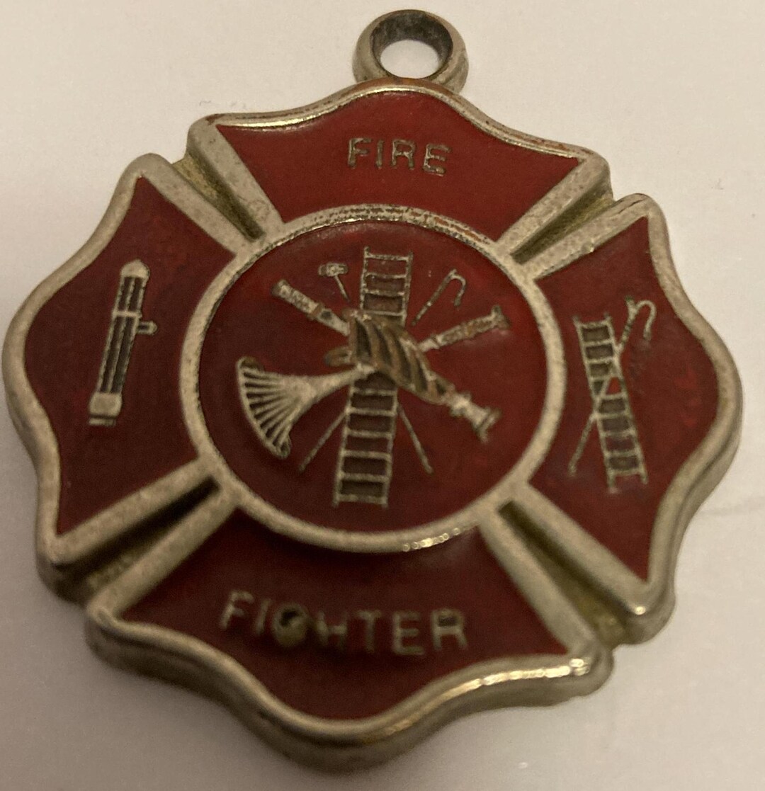 Vintage 1998 Red Firefighter Medallion NSVFC - Etsy