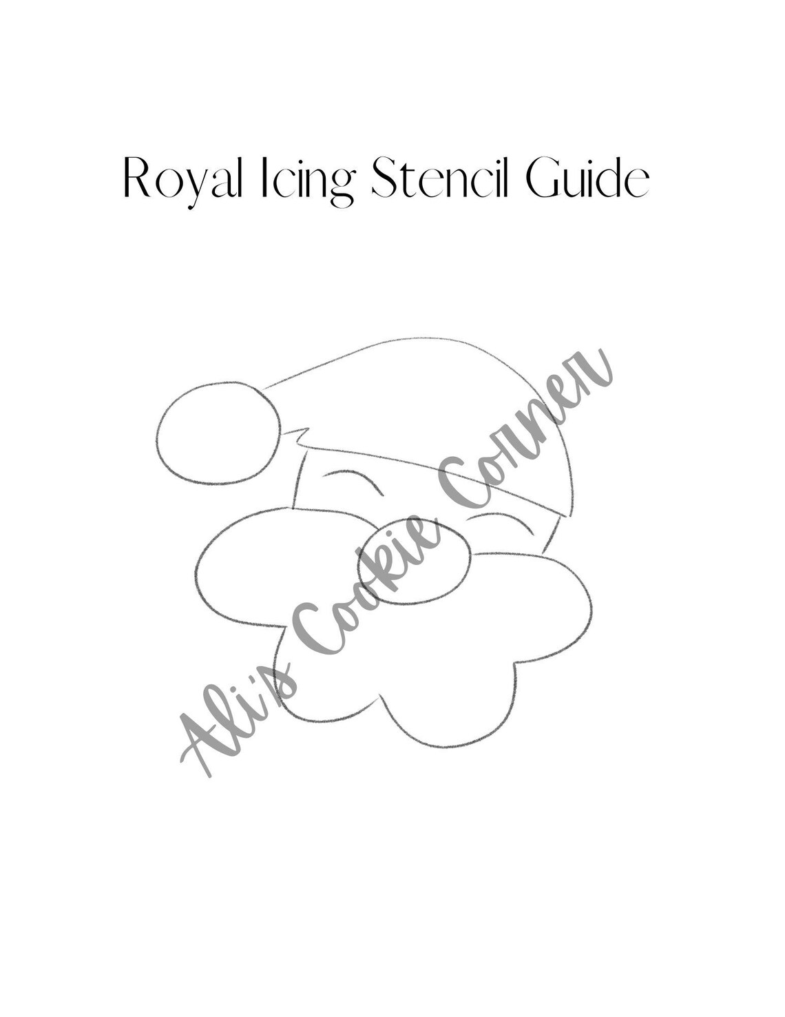 Bundle Santa Royal Icing Transfers Cookie Stencil & Outline - Etsy