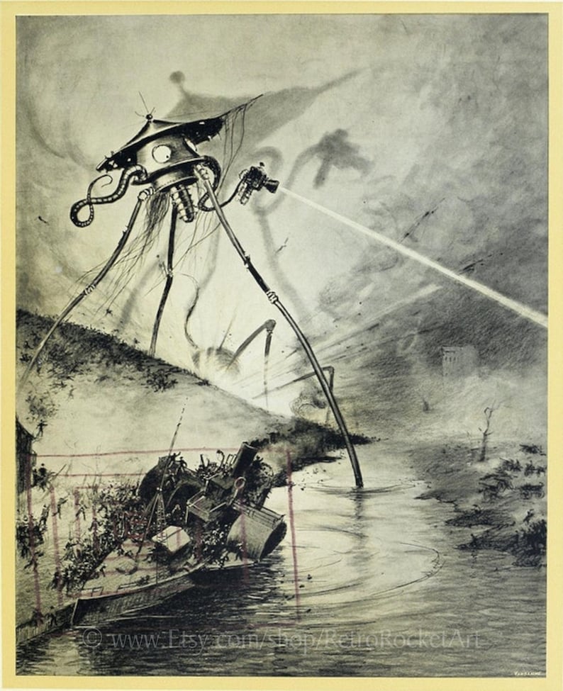 War of the Worlds martian Fighting Machines in the Thames - Etsy