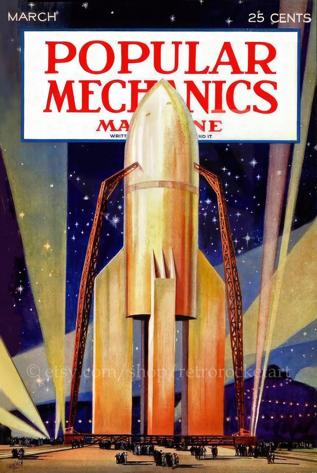 Art Deco Rocket – 1930 Popular Mechanics – From Fritz Lang's 1929 Movie ...