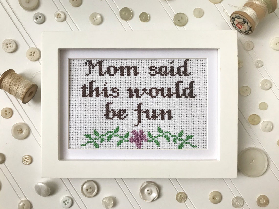 Funny Mom Cross Stitch Pattern, Easy Cross Stitch Pattern, Subversive ...