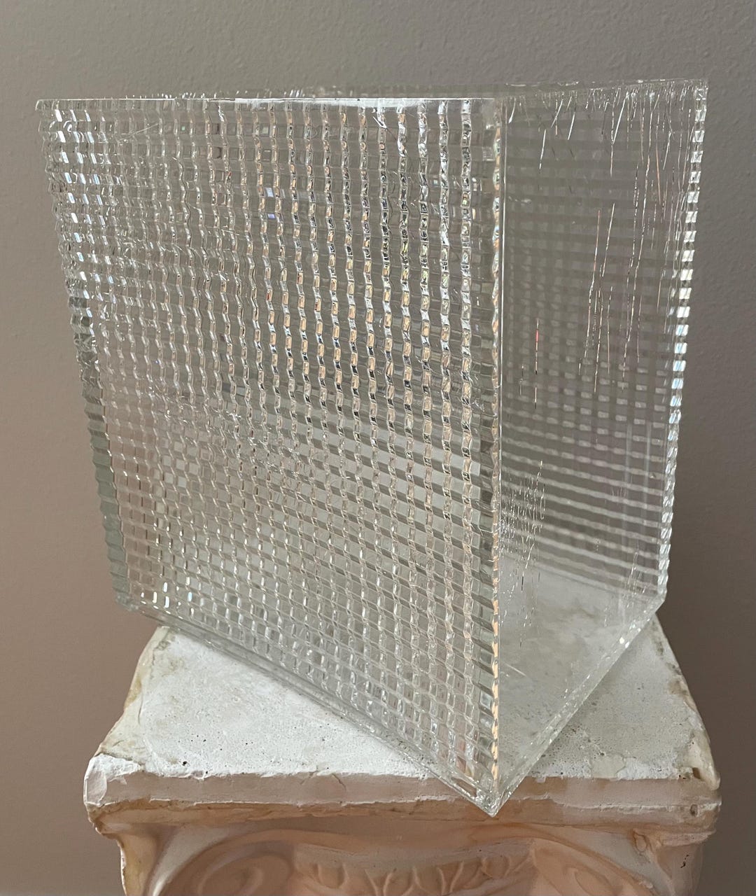 Vintage MCM Lucite Trash Can: Holographic Acrylic Vanity Waste Bin - Etsy