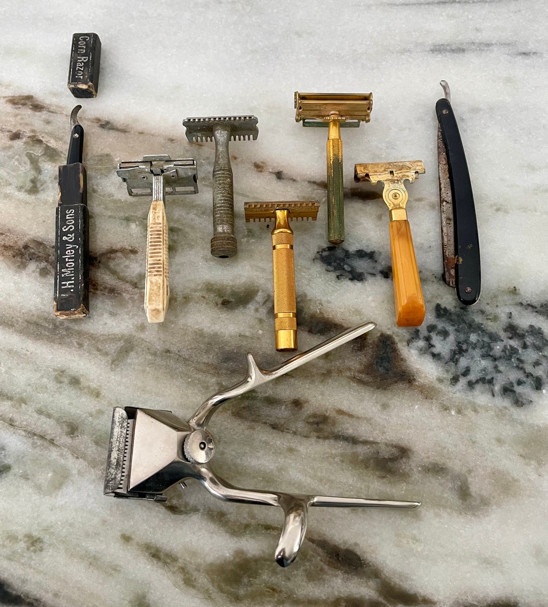 Antique Lot of 8 Safety Razors / Corn Razors / Hair Clipper Beard ...