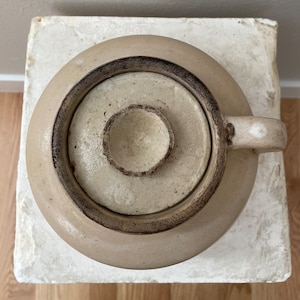 Antique Primitive Stoneware Pottery / Crock Pot With Lid and Handle ...