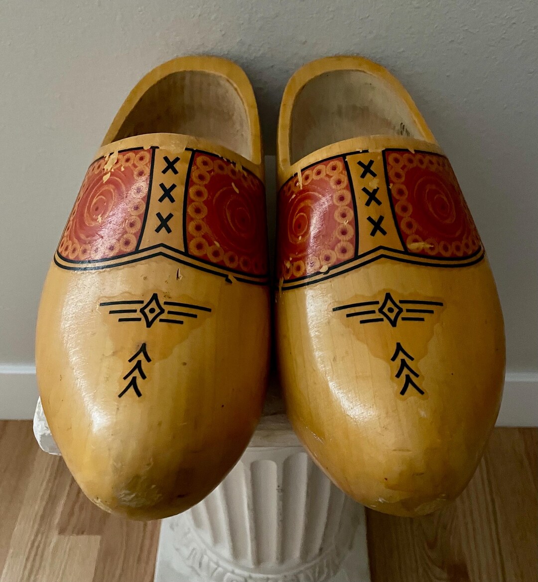 Vintage Hand Painted Wooden Dutch Clogs: Holland Decor (size 42-43) - Etsy