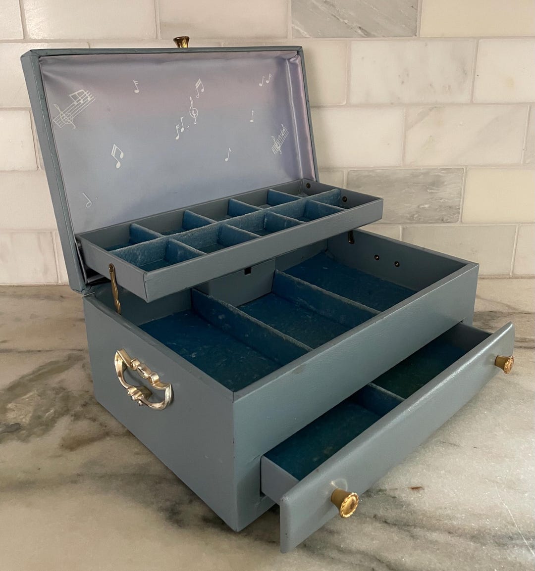 Vintage Blue Lady Buxton Jewelry Box: Musical Trinket Storage - Etsy