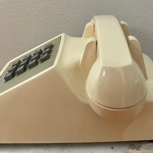 Vintage Corded Push Button Dial Telephone / Old Fashioned Landline ...