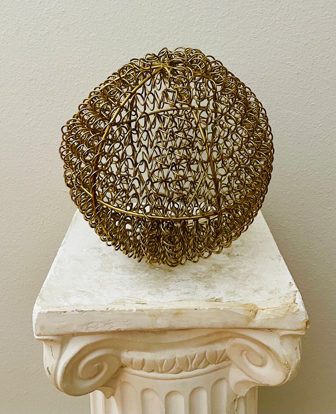Vintage 9” Coil Sphere / Brass Coil Globe / Brass Ball / Art / Decor - Etsy