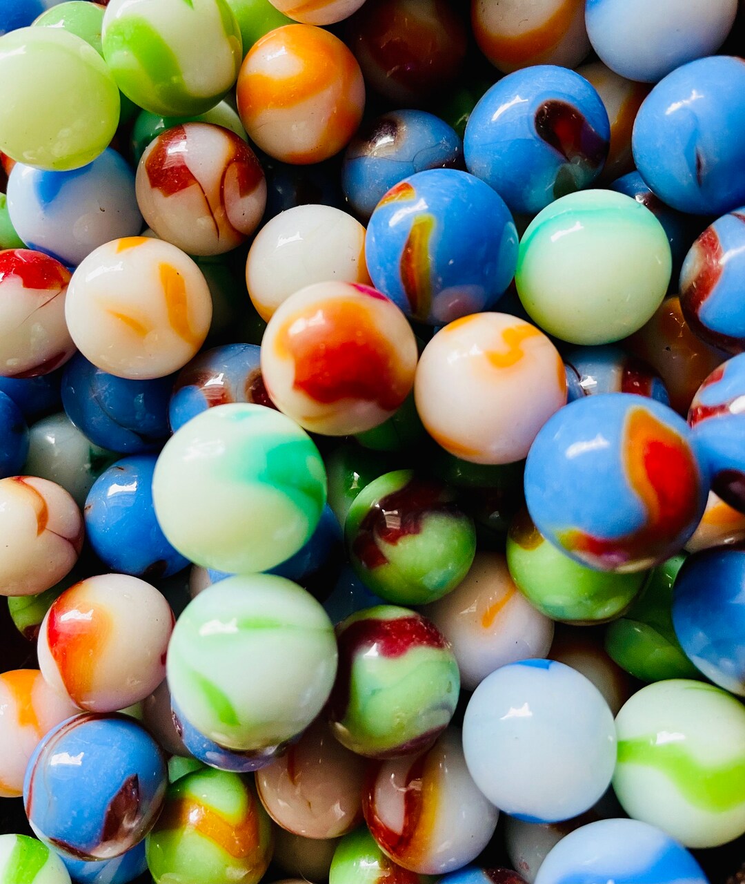 118 Antique Swirl Marbles / Vintage Marbles / Play or Display / Glossy ...