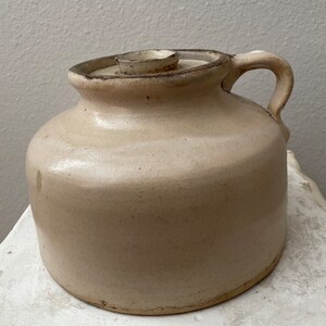 Antique Primitive Stoneware Pottery / Crock Pot With Lid and Handle ...