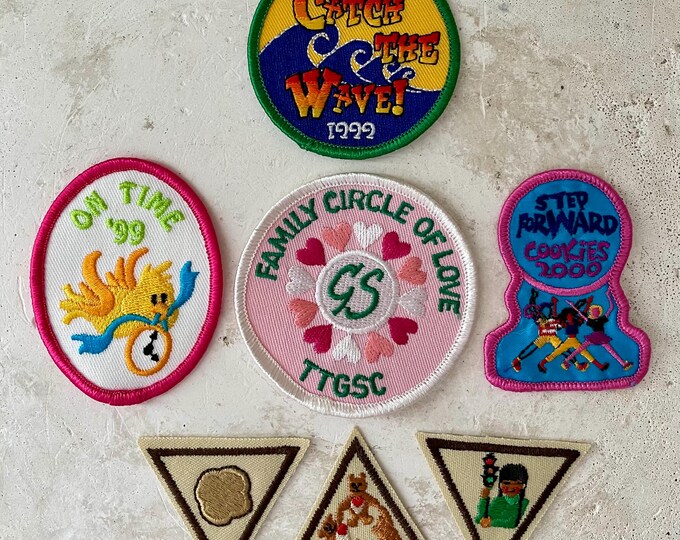 Vintage Girl Scout 7 Badges / 90s Embroidery Patches / Girl Scouts of ...