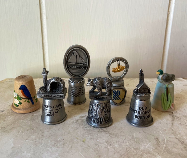 Collectible Souvenir Thimbles / Lot of 7 / Souvenir Thimble / | Etsy
