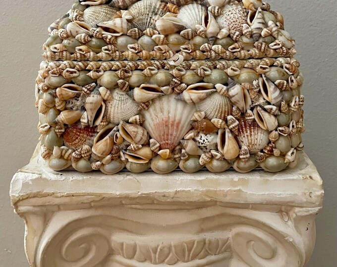 Vintage Seashell Jewelry Box / Shell Jewelry Box / Organization ...