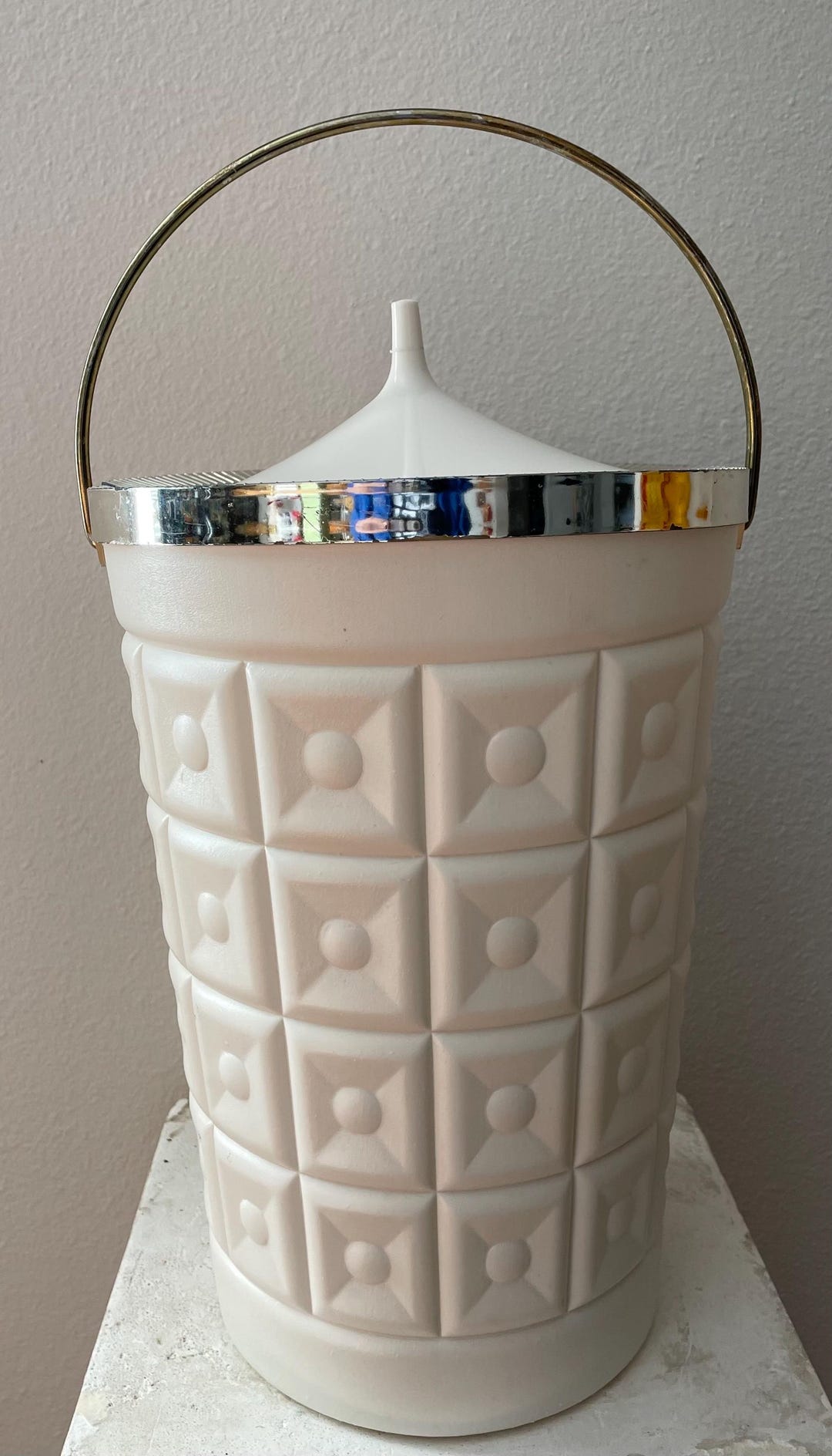 Vintage Lustro Ware Ice Bucket: White Plastic MCM Bar Decor - Etsy