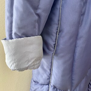 Vintage 80s Lilac Purple Long Quilted Down Filled Duffle Coat / 1980s Puffy Winter Coat / Medium ...