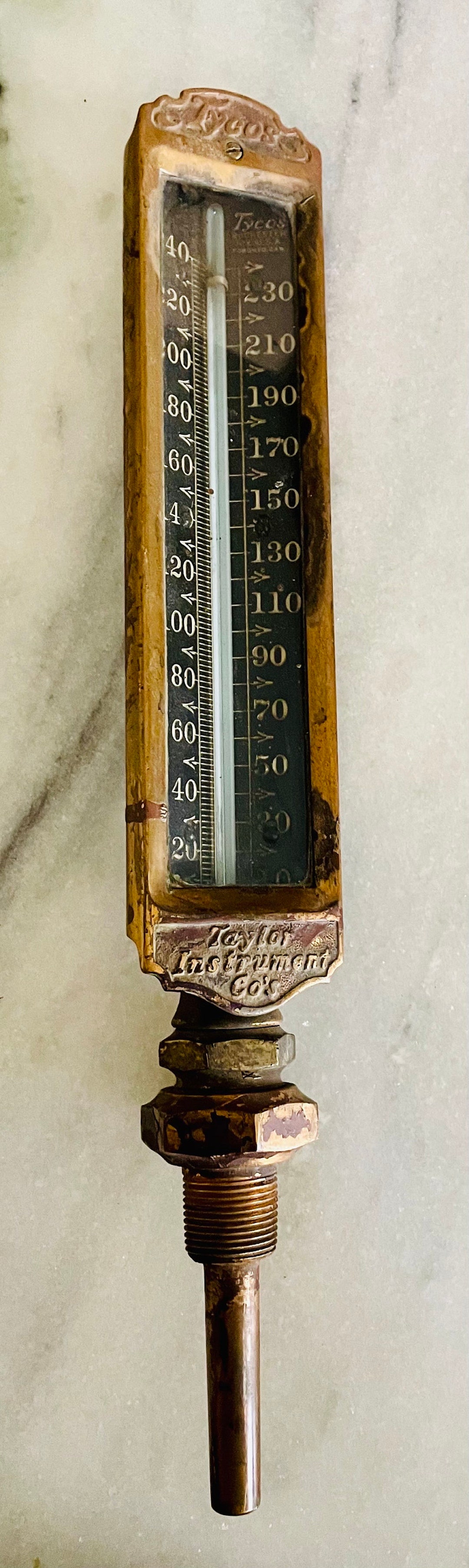 Rare Antique Tycos Taylor Brass Temperature Instrument / Rochester NY ...