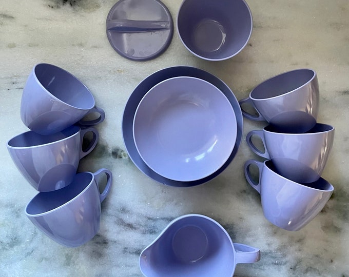 Set of 15 Vintage Royalon Inc 304 Purple Melamine Melmac Dishes / Retro ...