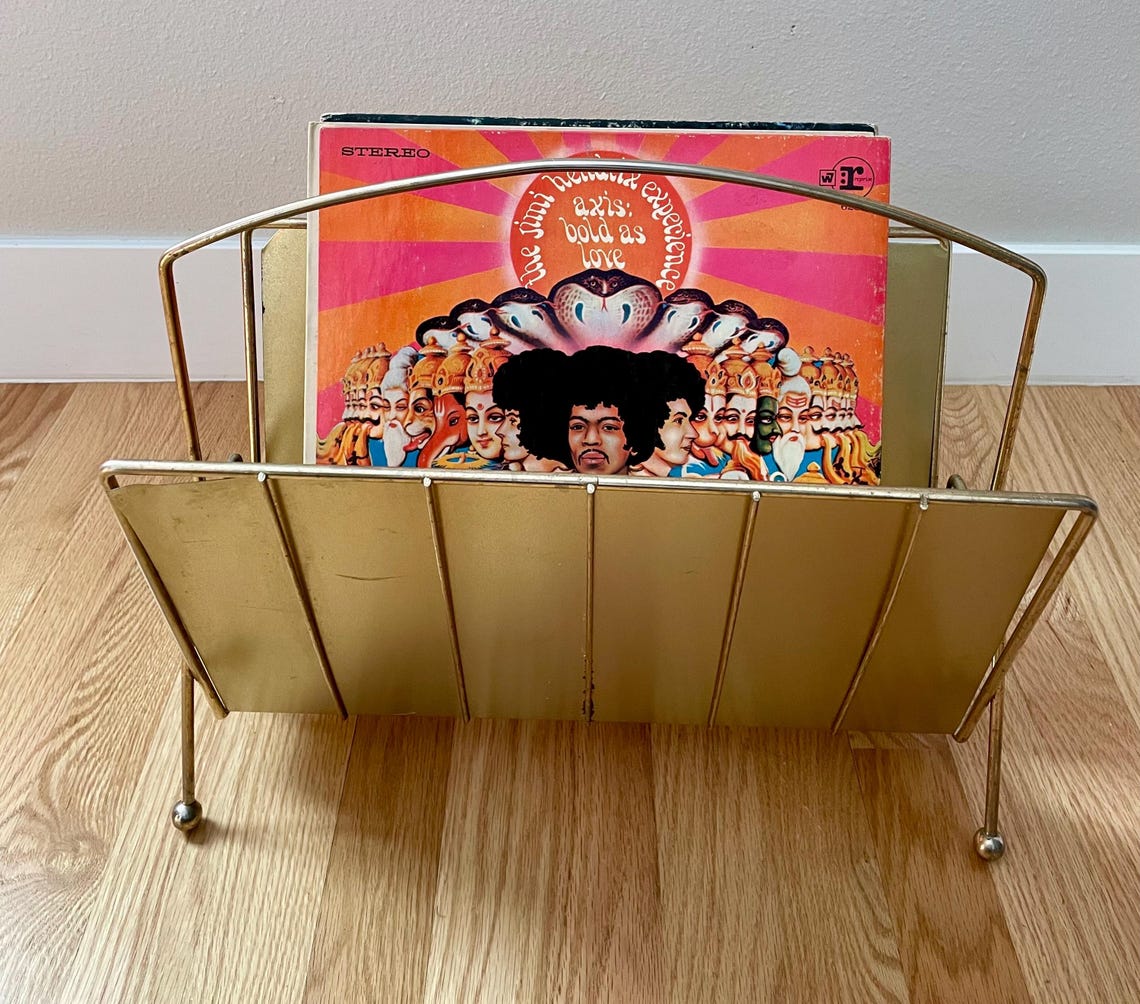 MCM Brass Vinyl Record Holder: Retro Storage Display - Etsy