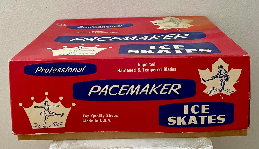 Original Box and Pacemaker Professional Ice Skates / 1960s / Plaid ...