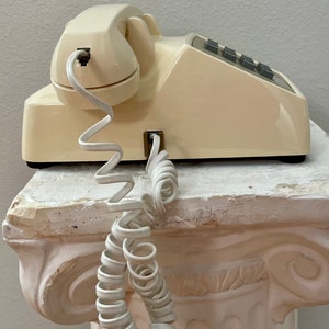 Vintage Corded Push Button Dial Telephone / Old Fashioned Landline ...