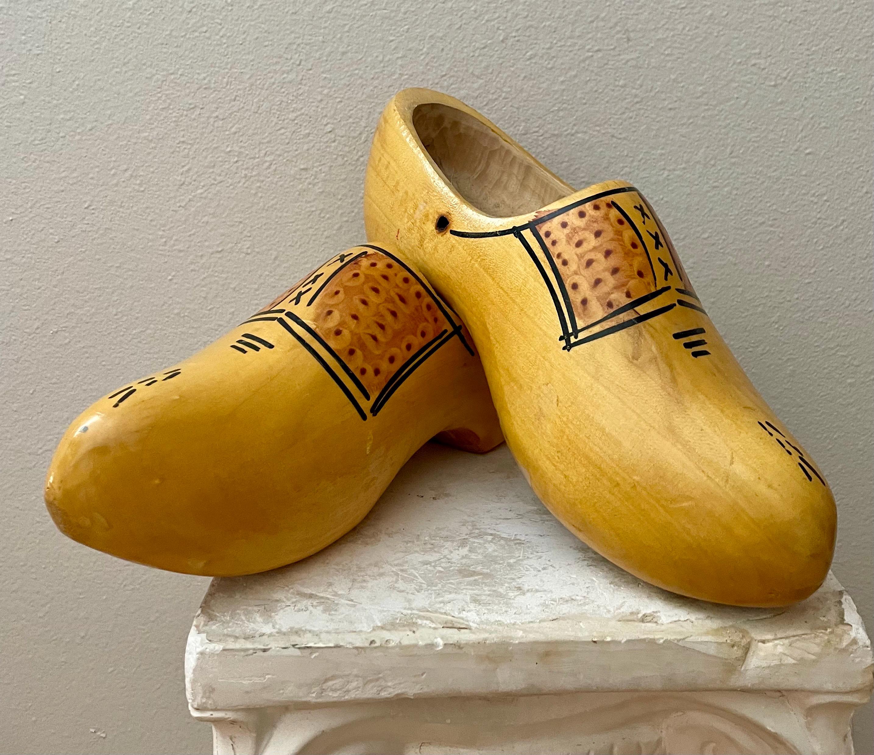 Vintage Hand-painted Wooden Dutch Clogs - Holland Decor, Size 25 - Etsy