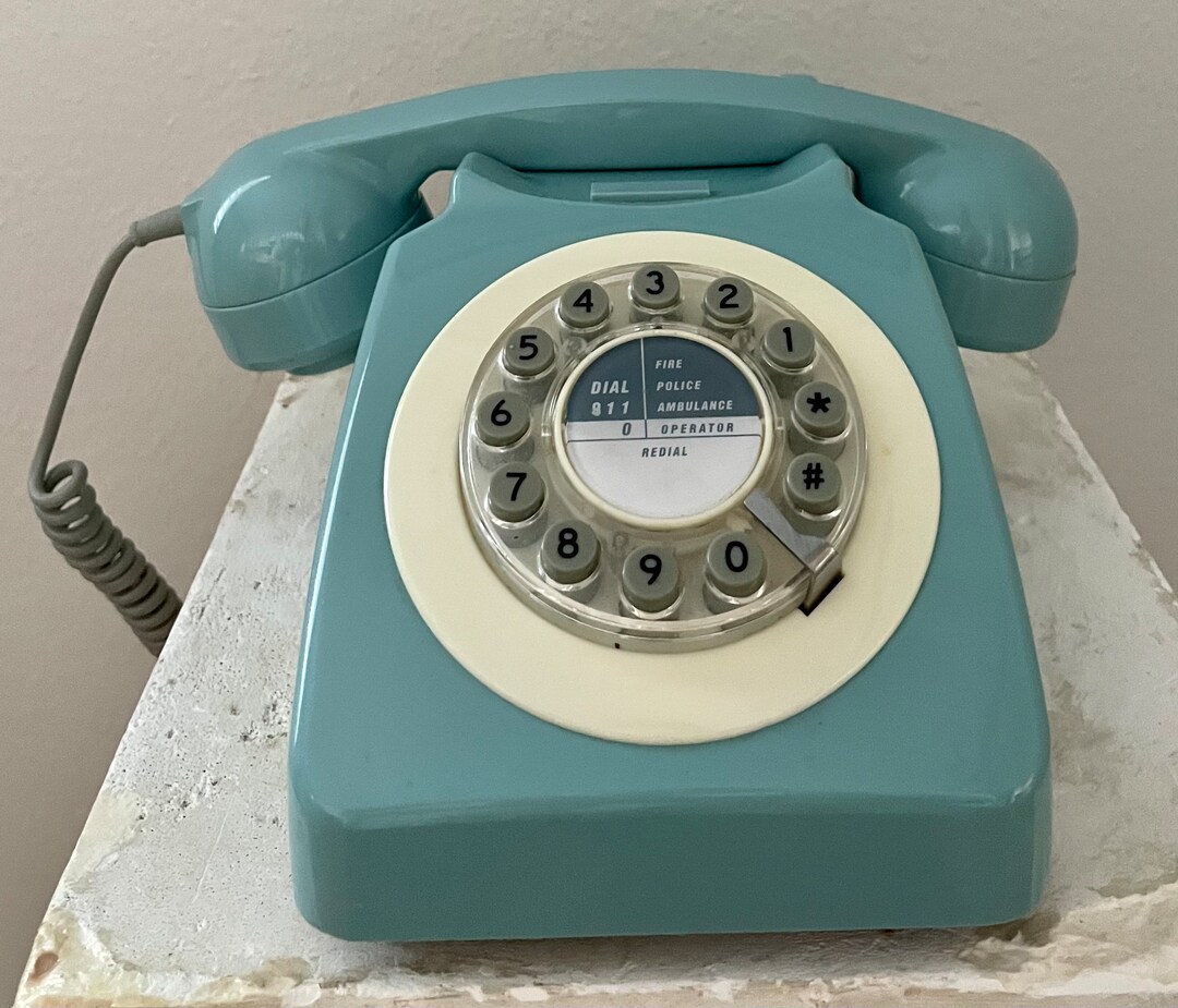 Vintage Powder Blue Corded Push Button Dial Telephone / Old - Etsy