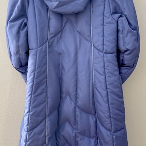 Vintage 80s Lilac Purple Long Quilted Down Filled Duffle Coat / 1980s Puffy Winter Coat / Medium ...