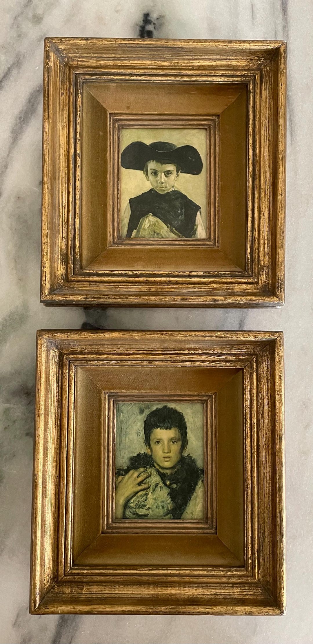 Set of Two Vintage Antonio Mancini (1852-1930) Giclee Prints / Boy With ...