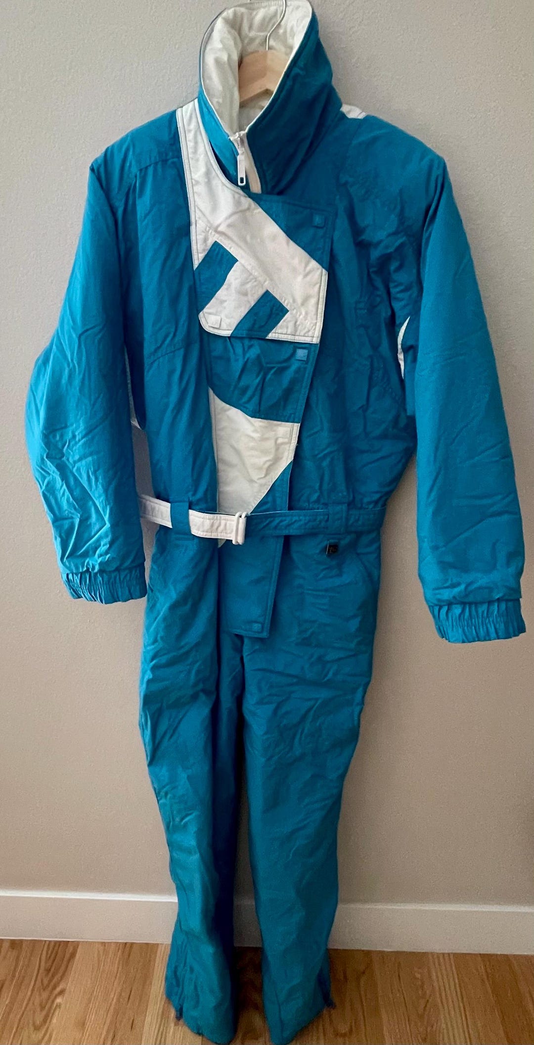 Vintage 90s Turquoise & White Snowbird Suit Europa by Cevas Thermite ...