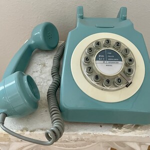 Vintage Powder Blue Corded Push Button Dial Telephone / Old - Etsy