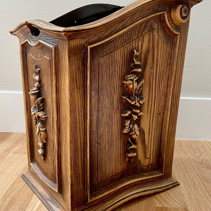 Vintage Rose Trash Can - Etsy