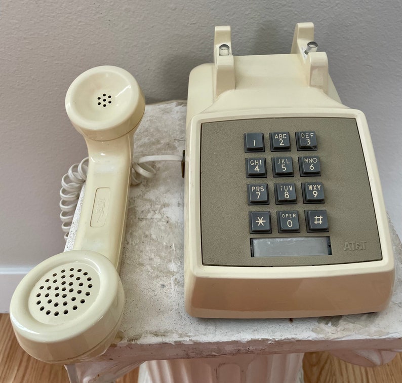 Vintage Corded Push Button Dial Telephone / Old Fashioned - Etsy