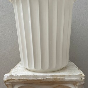 Vintage White Trash Can / Vintage Fluted Garbage Can / Pleated Beige ...