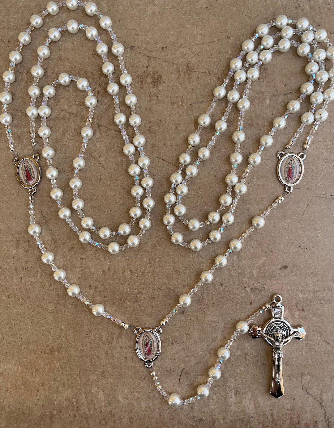 White Pearl Wedding Lasso, Lazo, Silver or Gold Accents - Etsy