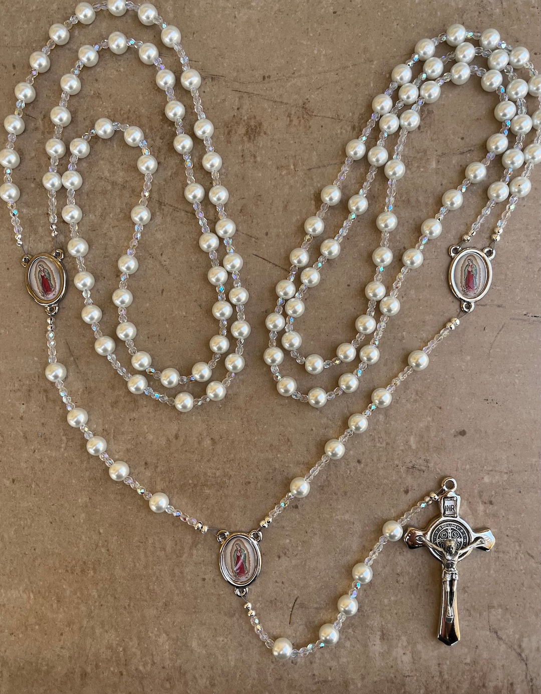 White Pearl Wedding Lasso, Lazo, Silver or Gold, Choice of Centerpiece ...