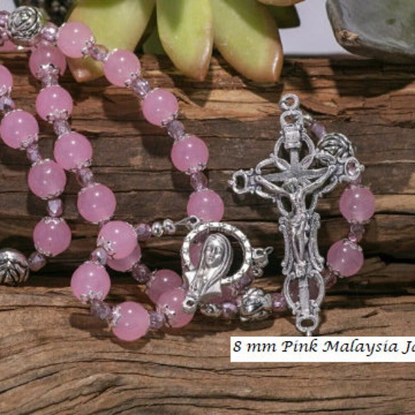 Pink Rosary - Etsy