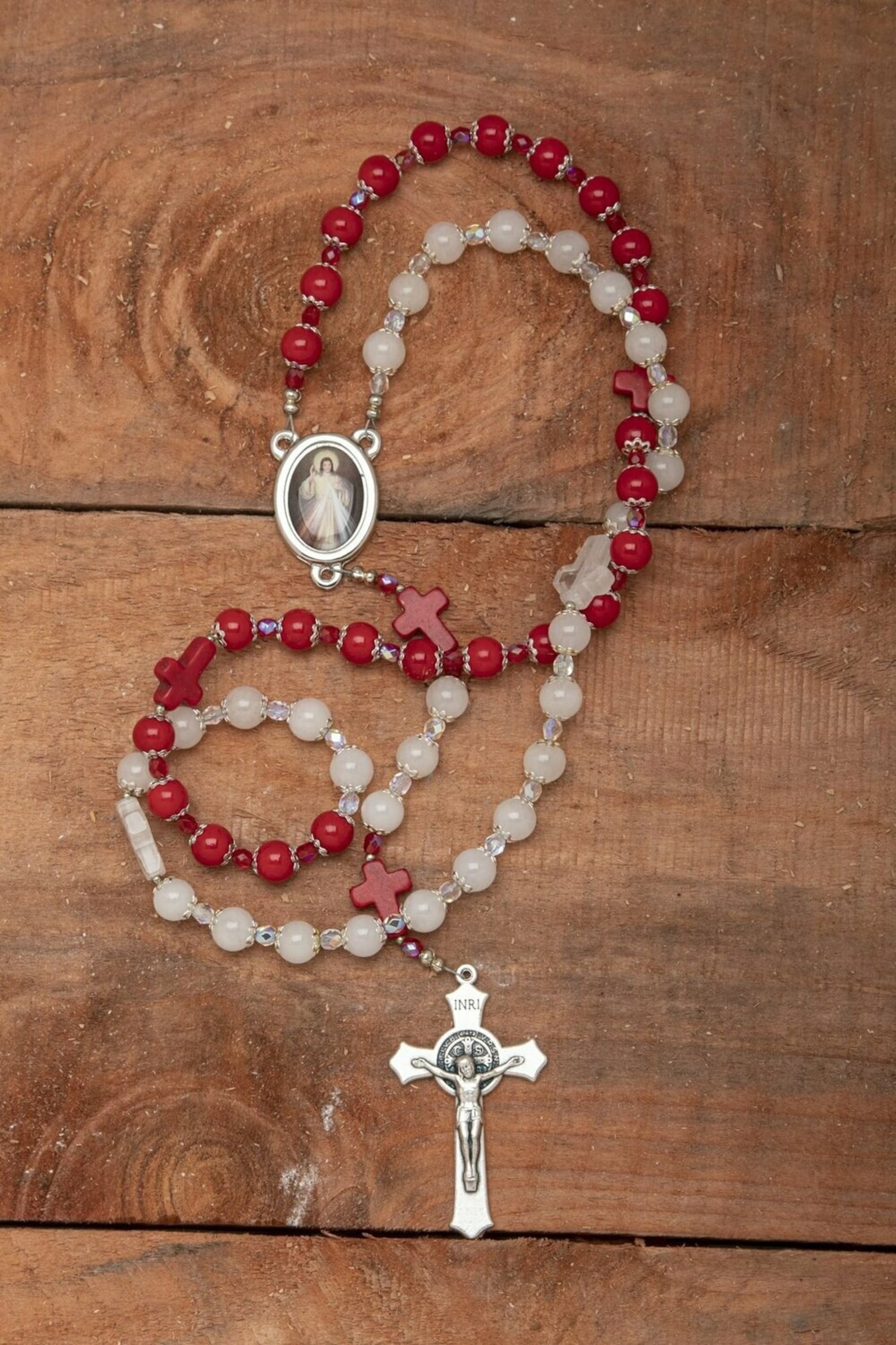 Divine Mercy Rosary custom Includes Prayers | Etsy