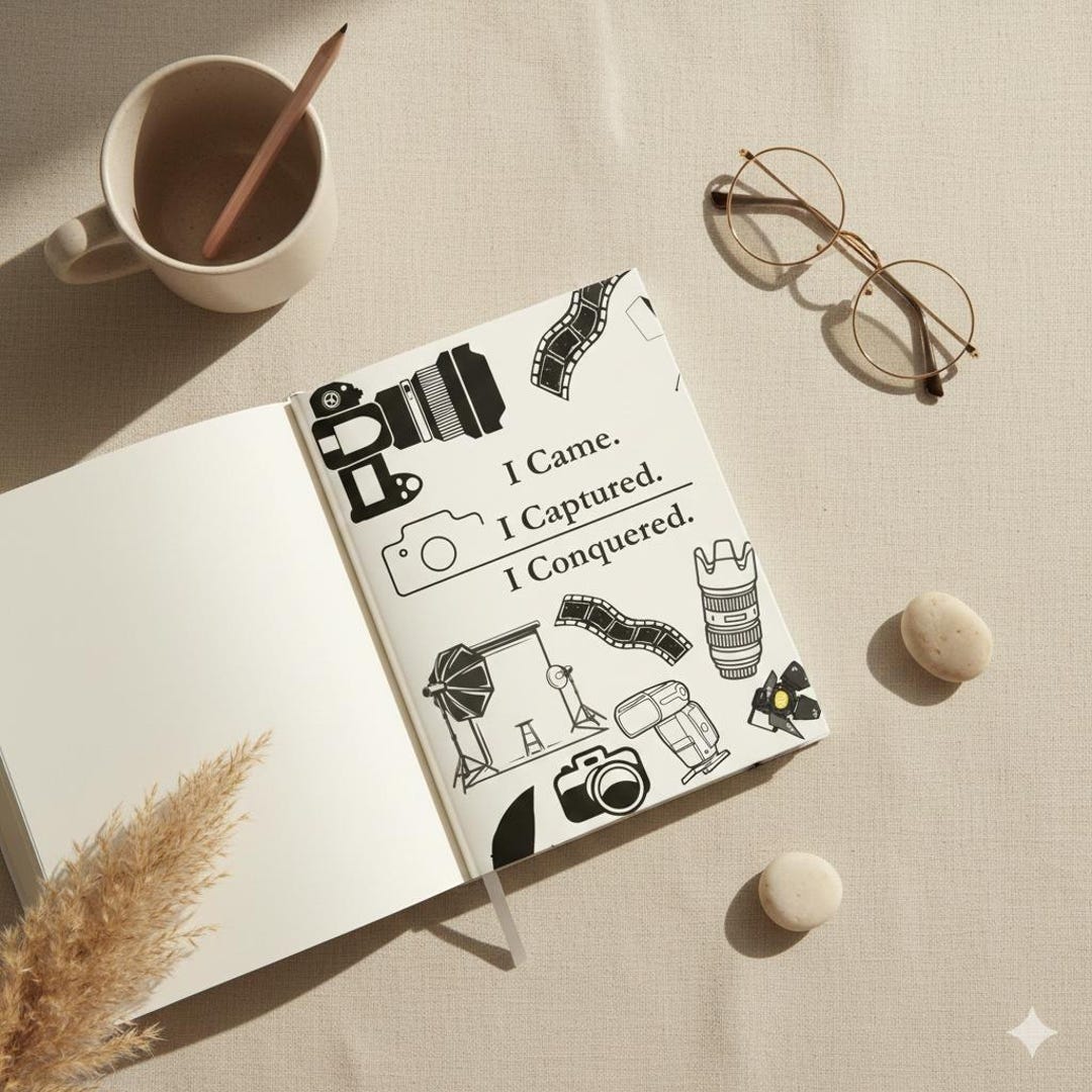 Black and White Photography Journal Photographer Notebook Ruled Line ...