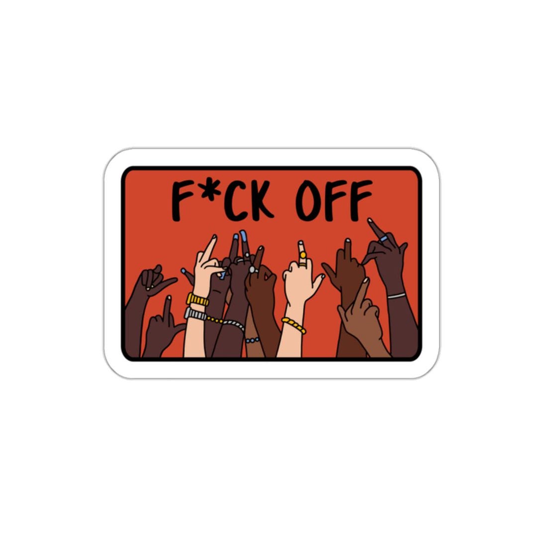 Provocative Middle Finger up Sticker Quirky Vinyl Decal for Laptops ...