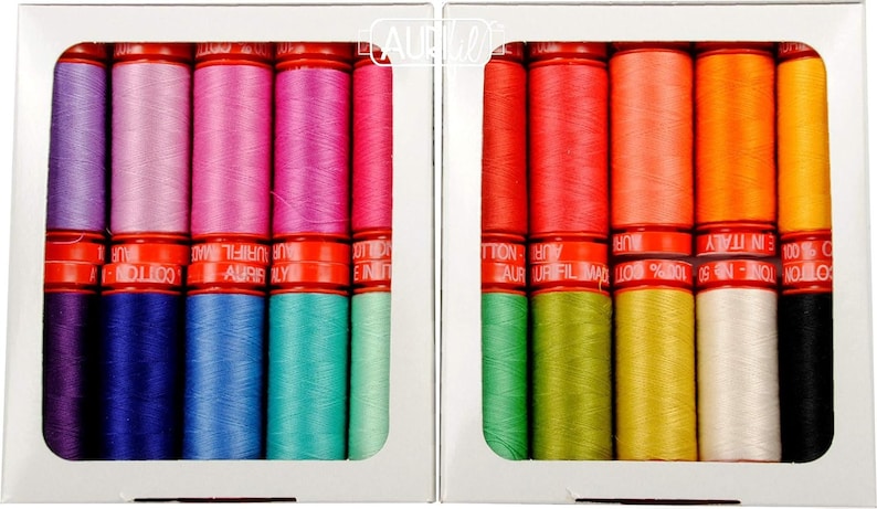 Tula Pink Tula Sunrise Aurifil Thread Kit 20 Small Spools 50 Weight ...