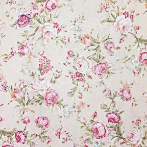 Rose & Hubble 100% Cotton Dusky Pink Rose Floral Print Woven Cotton ...