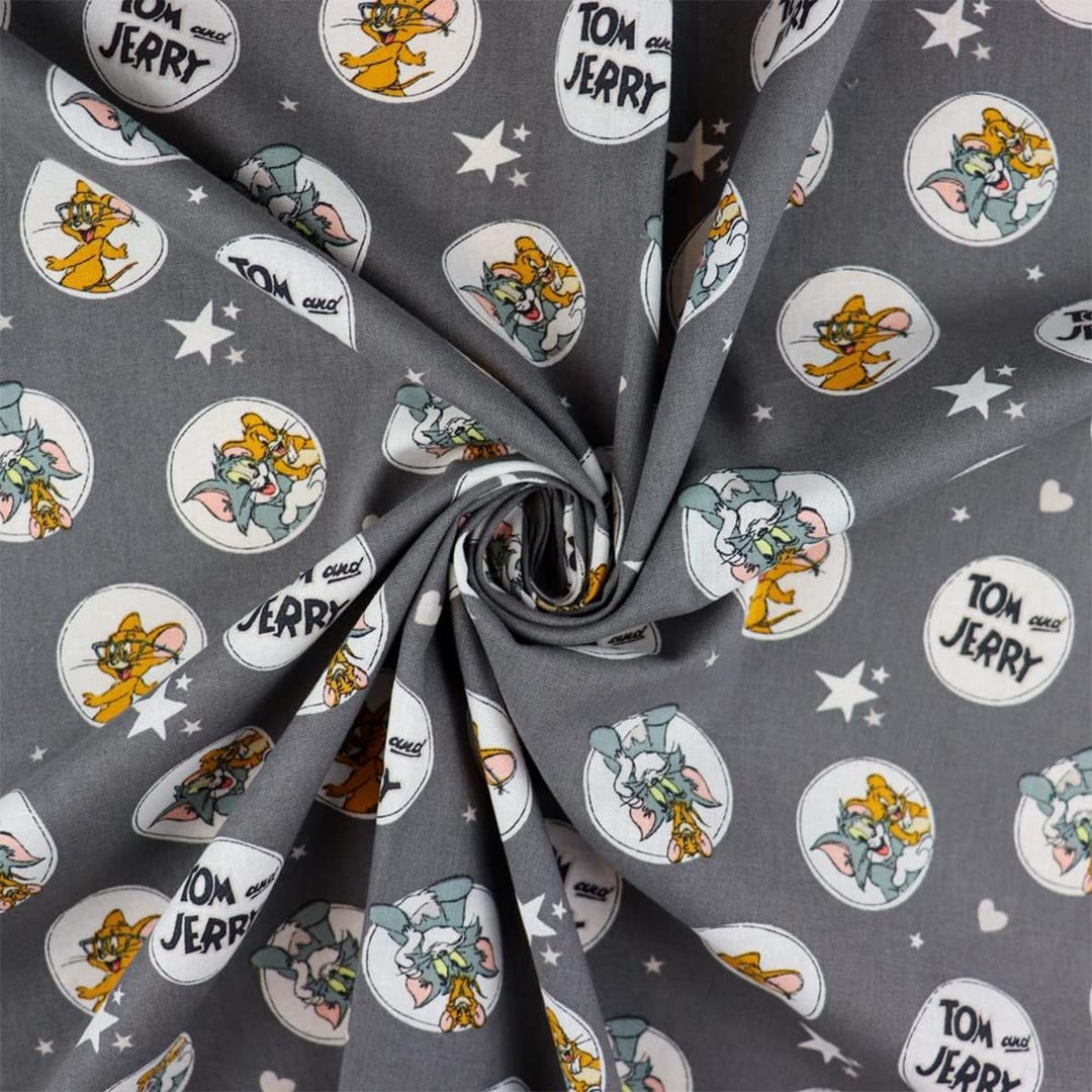 The Craft Cotton Co Tom and Jerry - Circles & Stars – 100% Cotton Print ...