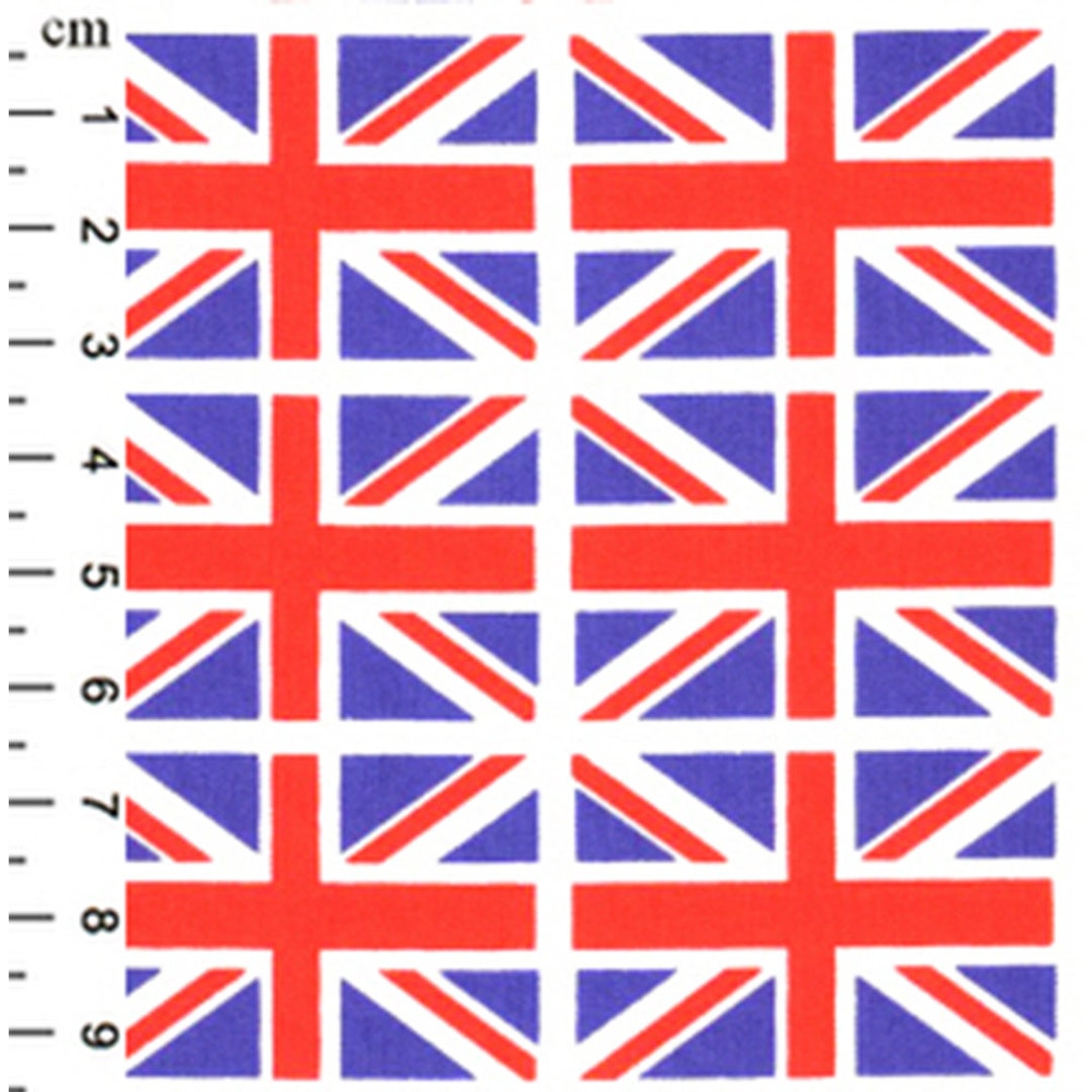 Rose & Hubble Mini Union Jack Flags United Kingdom UK Cotton Fabric 100 ...